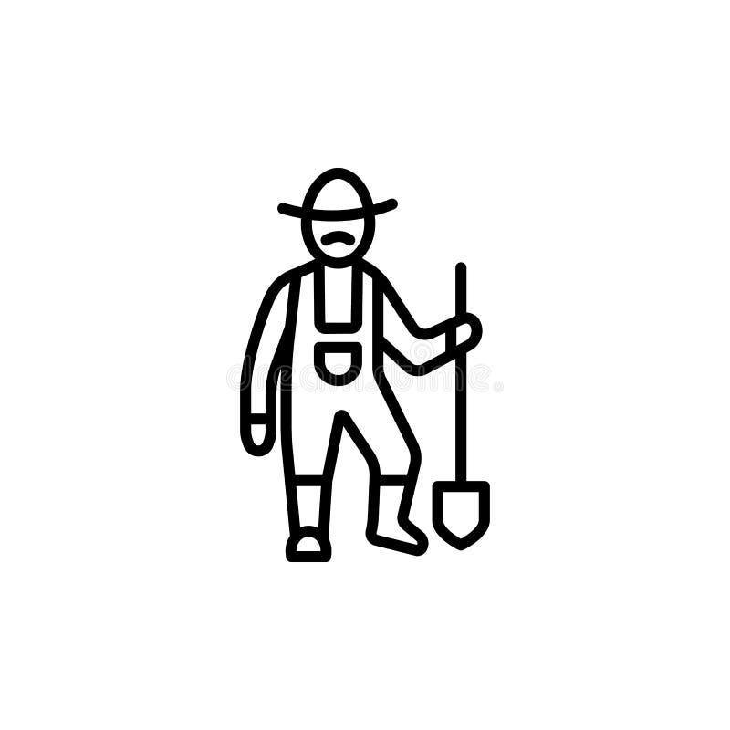 Farmer Line Icon in a Simple Style. Vector Sign in a Simple Style ...