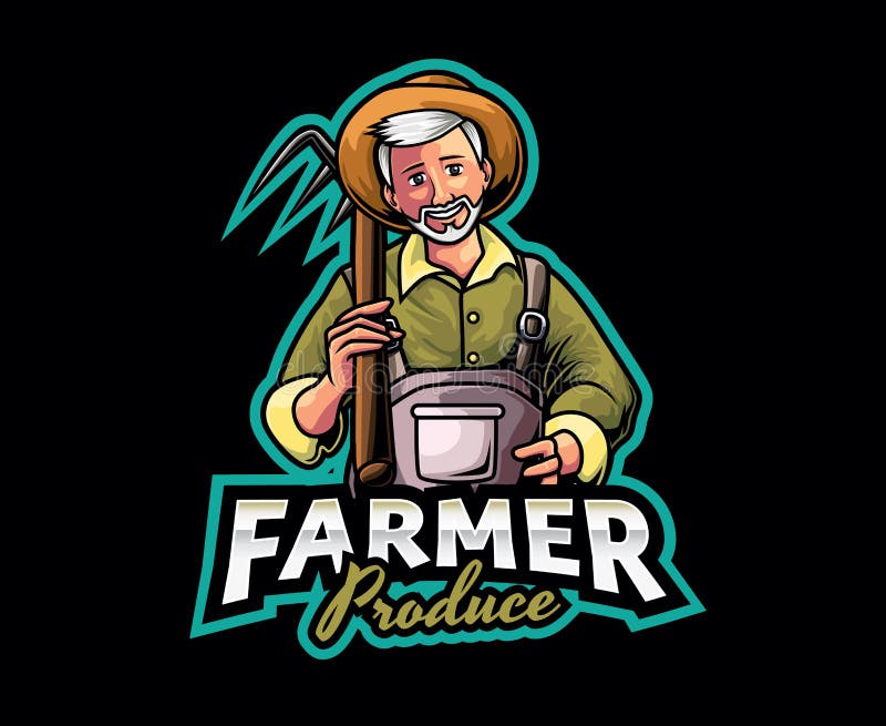 Farmer Mascot Logo Design stock vector. Illustration of logo - 268537903