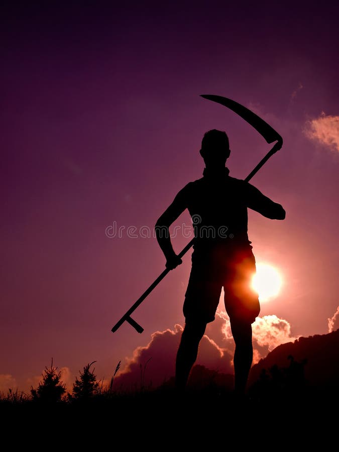 Farmer with pitchfork stock image. Image of meadow, fighter - 6209253