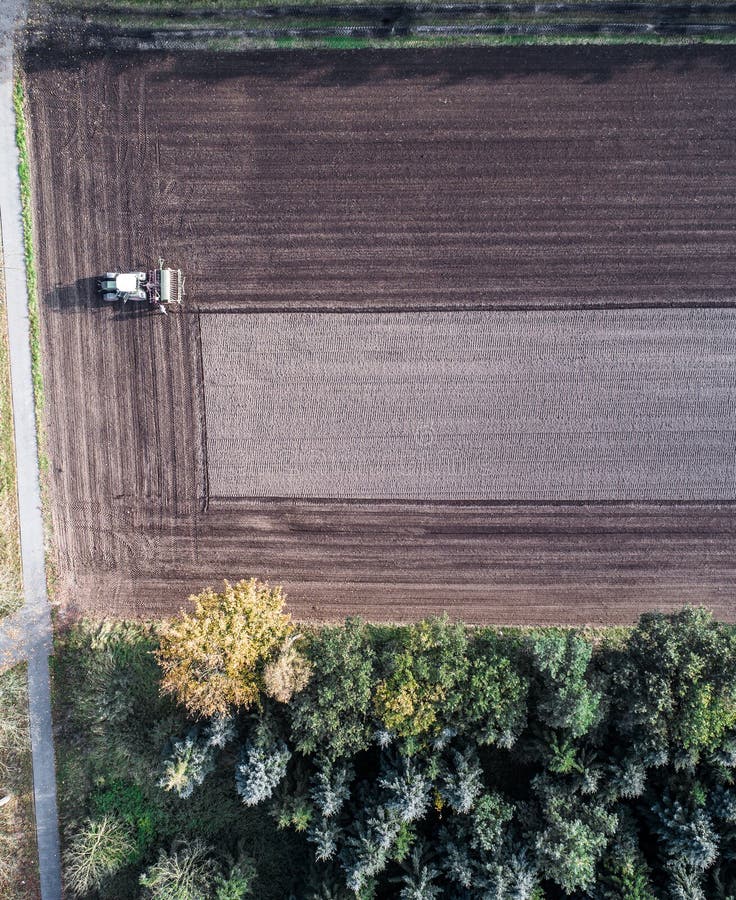 Farmer Ploughs Rectangular Geometric Pattern into His Field, Aerial ...