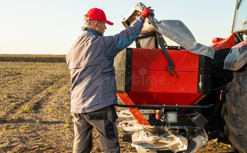 Farmer Preparing Artificial Fertilizers for Work Stock Photo - Image of ...