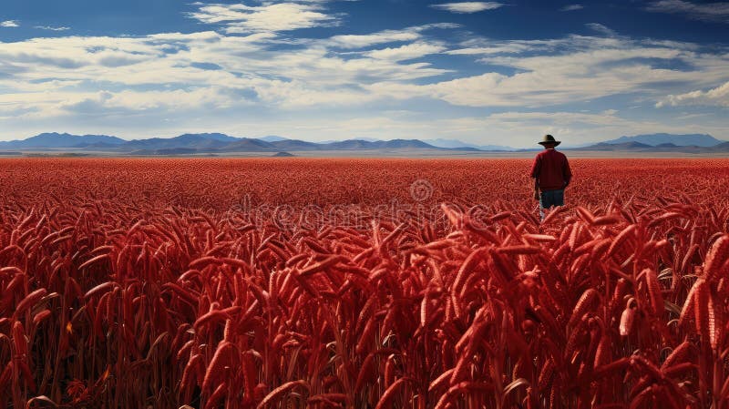 Farmer red corn stock illustration. Illustration of display - 373444828