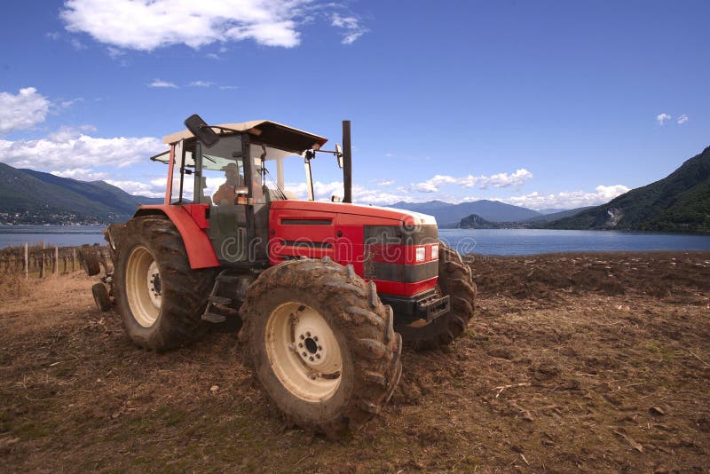 Farmer on Tractor stock image. Image of soil, countryside - 2125915