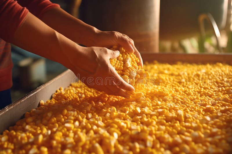 Farmer S Hands Peeling Corn Close-up Stock Illustration - Illustration ...