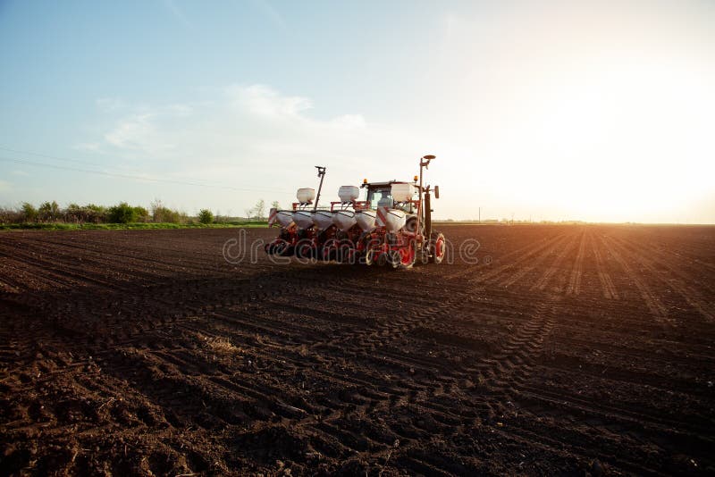 Farmer Seeding Crops at Field. - Image Stock Photo - Image of crop ...