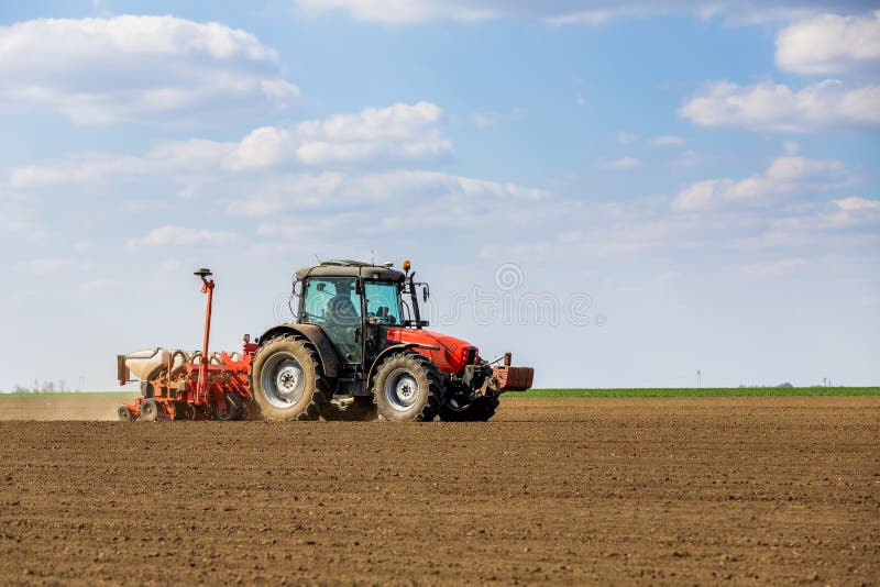 Farmer Seeding, Sowing Crops at Field. Stock Photo - Image of arable ... Farmer Seeding, Sowing Crops at Field. Stock Photo - Image of arable ...