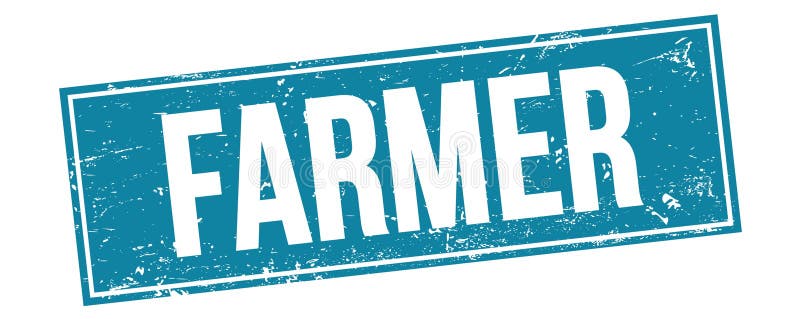 FARMER Text on Blue Grungy Rectangle Stamp Stock Illustration ...