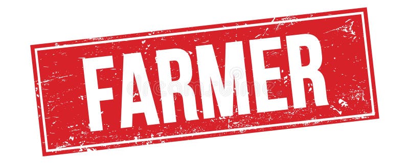 FARMER Text on Red Grungy Rectangle Stamp Stock Illustration ...