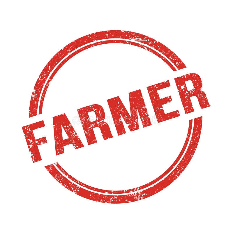 FARMER Text Written on Red Grungy Round Stamp Stock Illustration ...