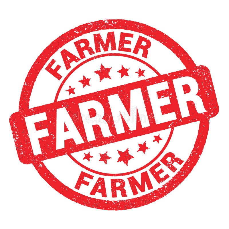 FARMER Text Written on Red Stamp Sign Stock Illustration - Illustration ...