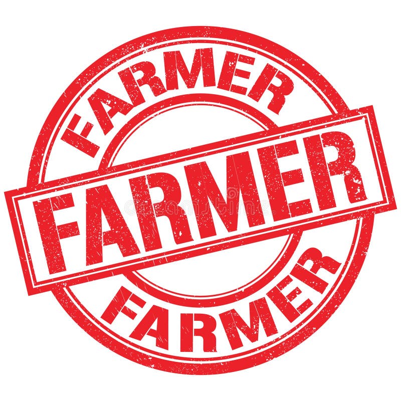 FARMER Text Written on Red Stamp Sign Stock Illustration - Illustration ...