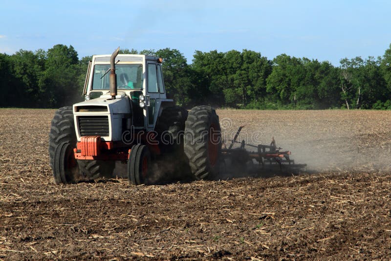 Farmer Tilling the Land with Animal Powered Plough Stock Image - Image ...