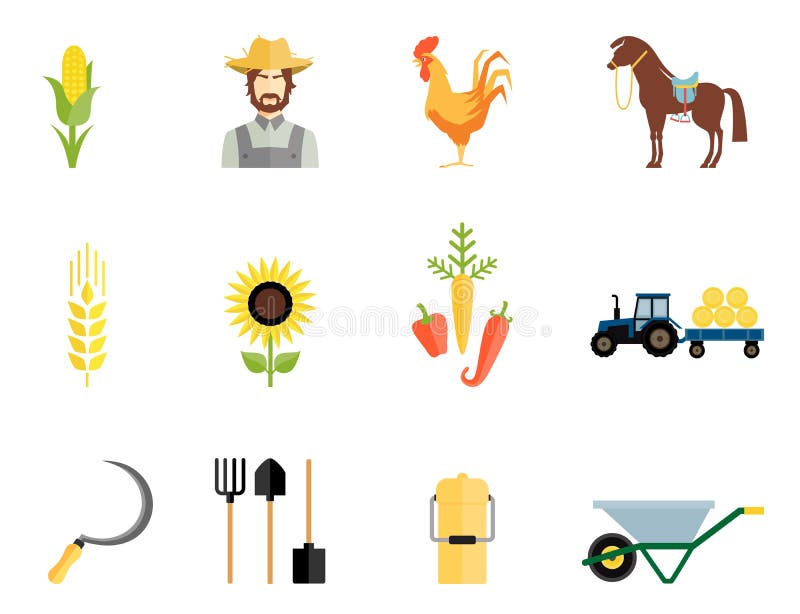 Farmer tools icons stock vector. Illustration of agriculture - 214514680