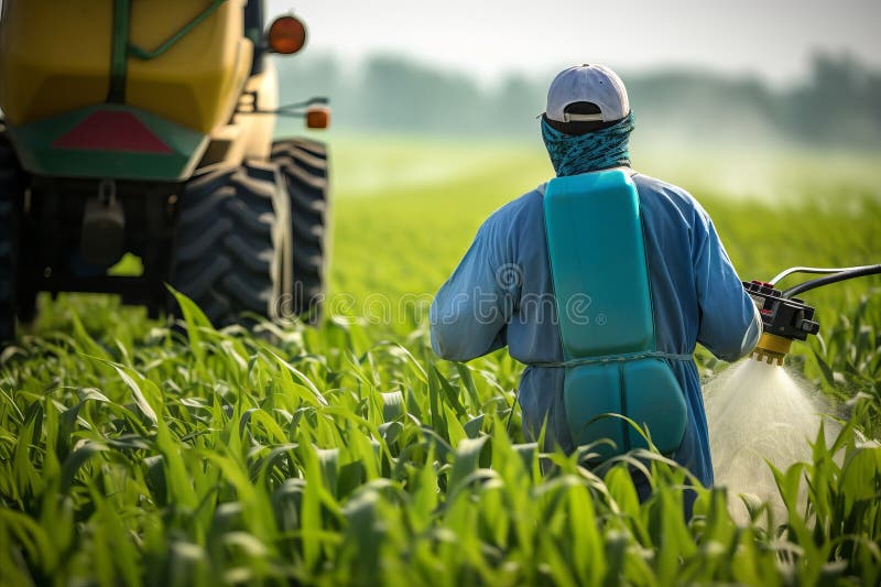 Farmer Using Precision Equipment To Apply Insecticides in a Cornfield ...