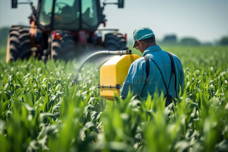 Farmer Using Precision Equipment To Apply Insecticides in a Cornfield ...
