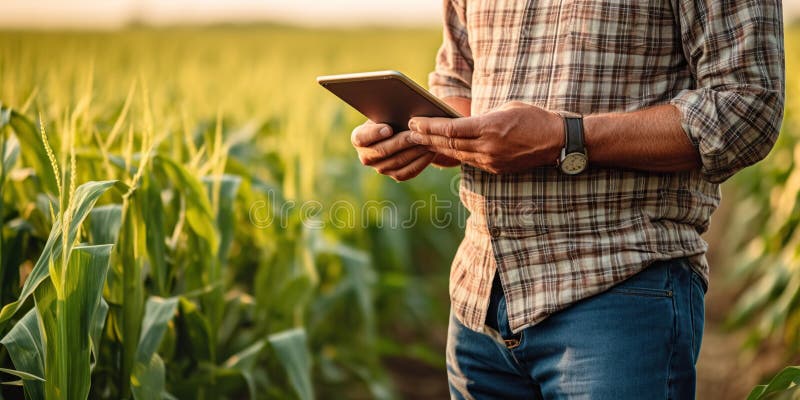 A Farmer Using a Tablet in a Field, Representing the Role of Technology ...