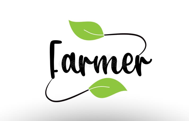 Farmer Word Text with Green Leaf Logo Icon Design Stock Vector ...