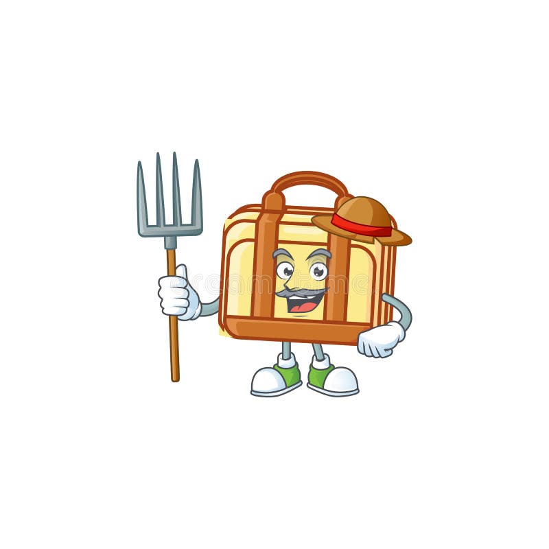 Farmer Work Suitcase Cartoon for Materials Work Stock Vector ...