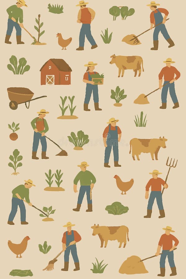 Farmers Field Print Design in Vector Stock Illustration - Illustration ...