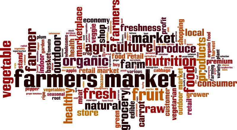 Farmers market word cloud stock vector. Illustration of outdoor - 203708710
