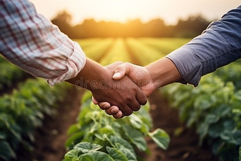 Farmers Shaking Hands in Agriculture Stock Illustration - Illustration ...