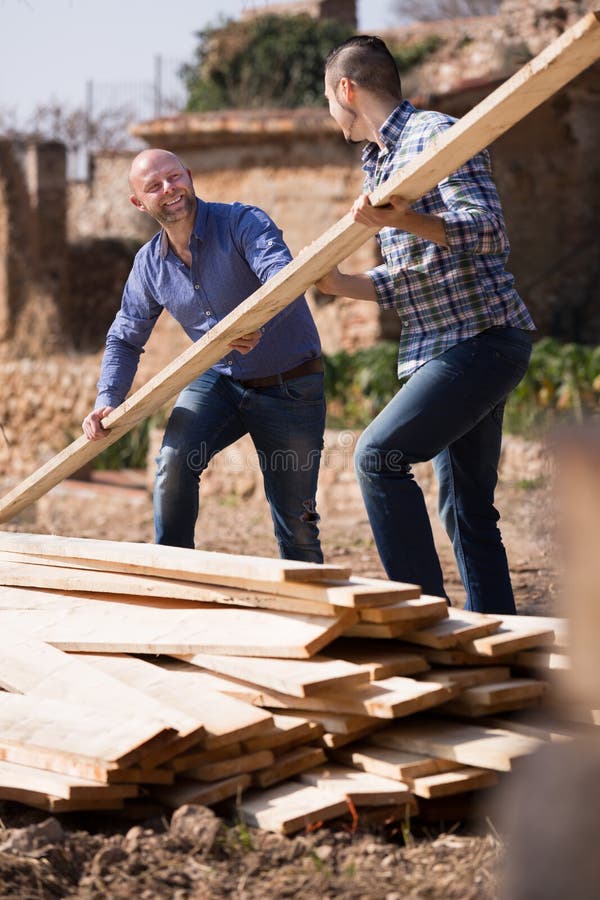 Farmers Working with Construction Materials Stock Image - Image of ...