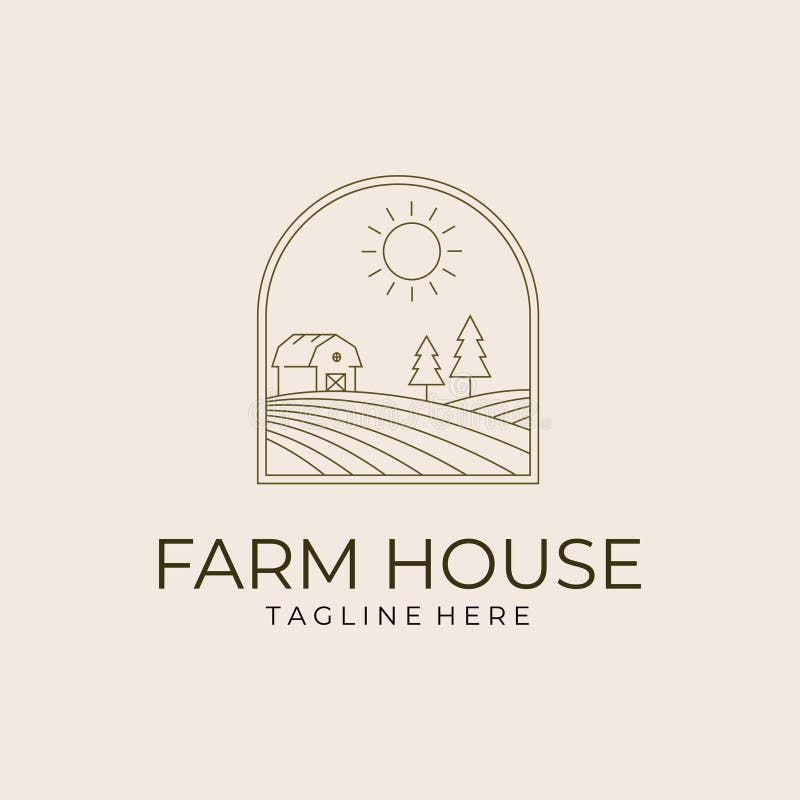 Farmhouse Badge Logo Vector Illustration Design Stock Vector ...