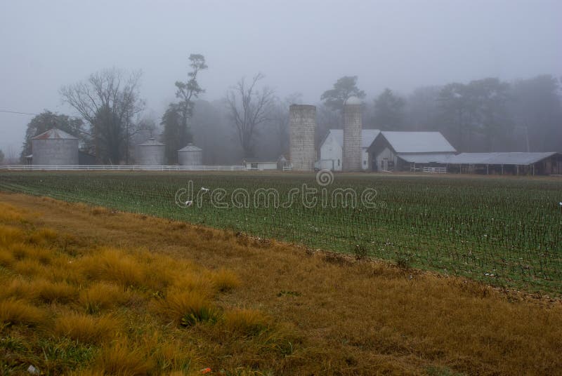 Farmhouse and Field stock image. Image of field, pollution - 48743041