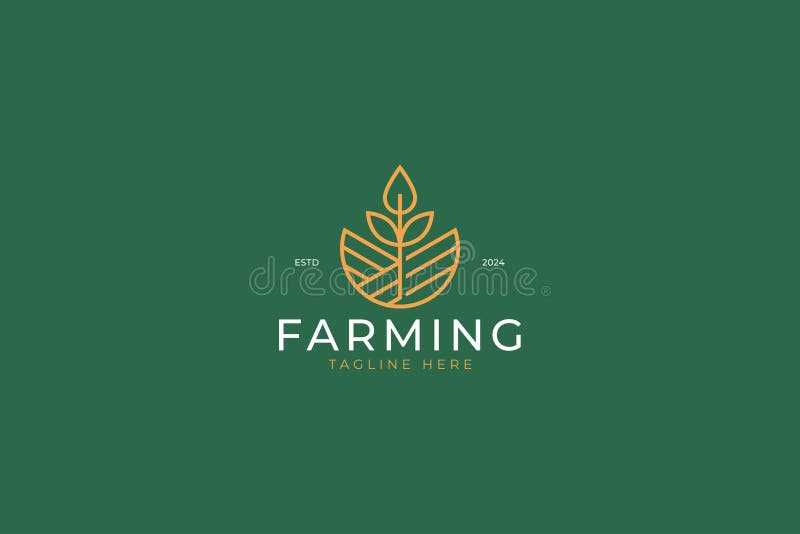 Farming Agricultural Logo Abstract Minimalist Logo Concept Stock Vector ...