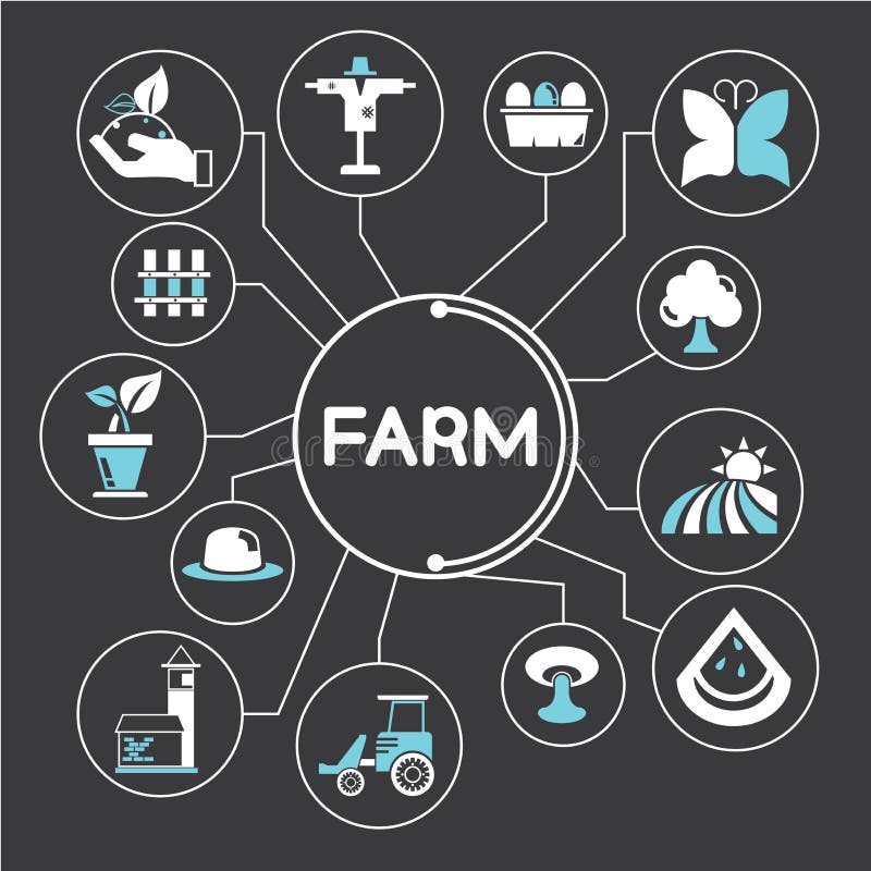 Farming and Agriculture Icons, Infographic Stock Illustration ...