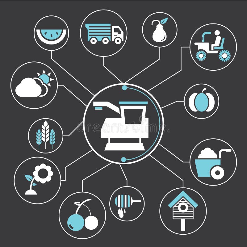 Farming and Agriculture Icons, Infographic Stock Illustration ...