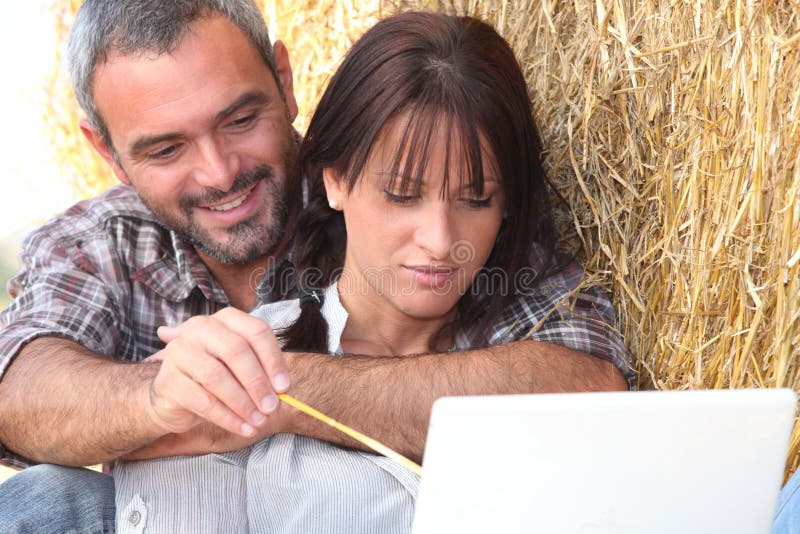 Farming couple stock image. Image of farming, hair, ranch - 37032907