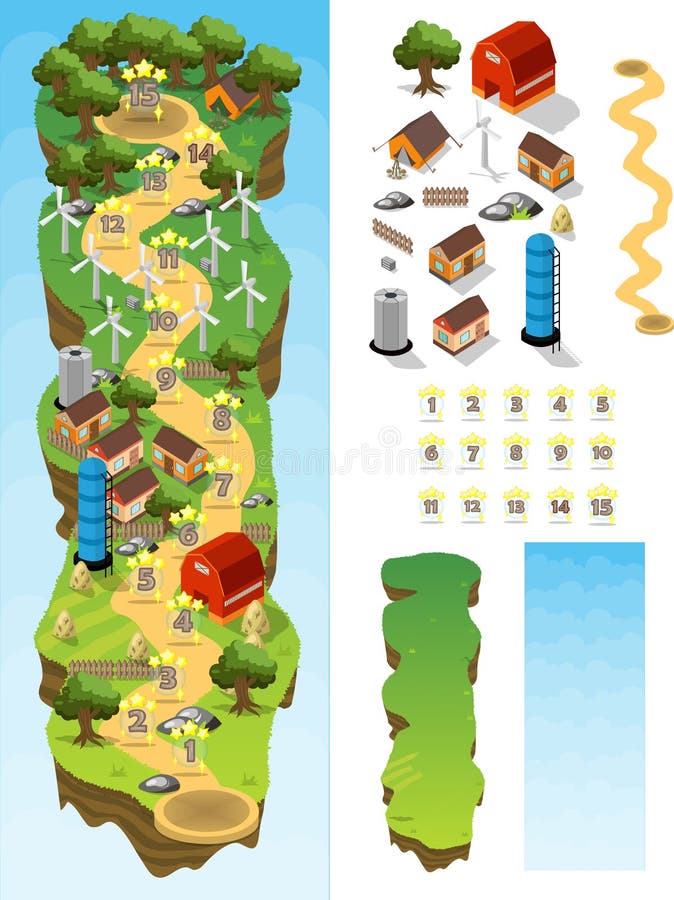 Farming Game Map Vector Graphic Stock Vector - Illustration of design ...