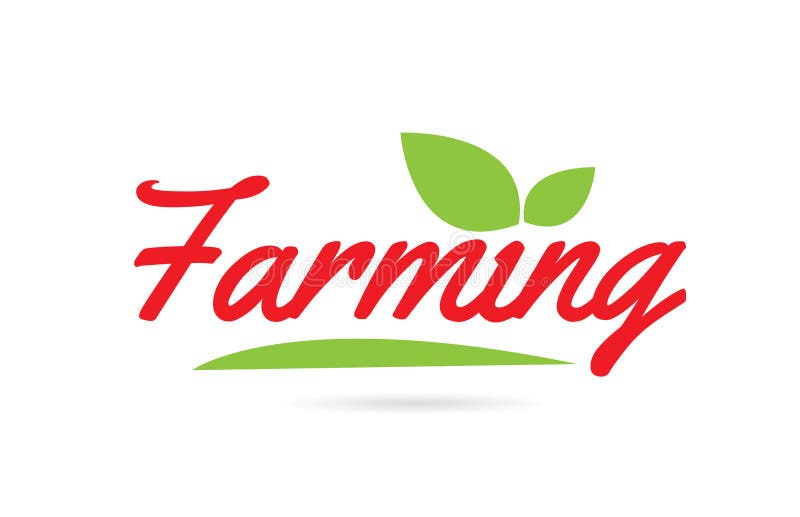 Farming Hand Written Word Text for Typography Design in Red Stock ... Farming Hand Written Word Text for Typography Design in Red Stock ...