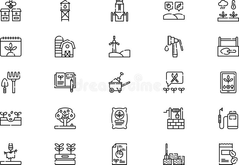 Farming Icons Collection is a Vector Illustration with Editable Stroke ...