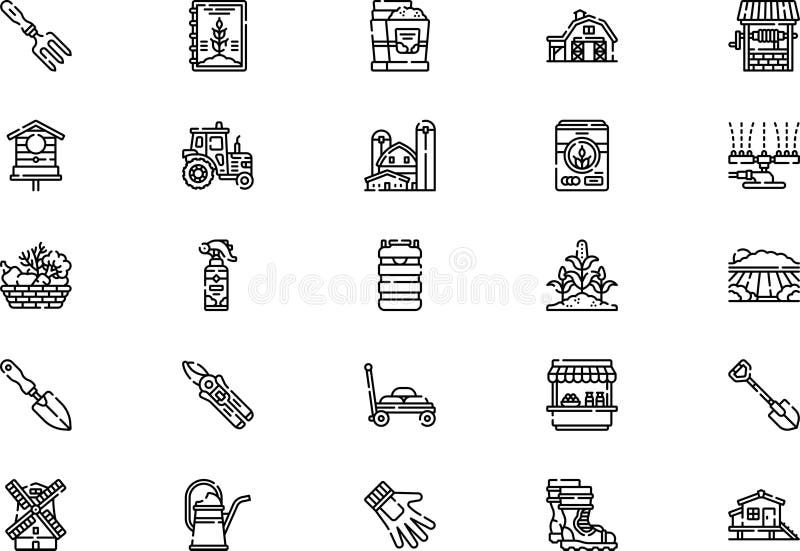 Farming Icons Collection is a Vector Illustration with Editable Stroke ...