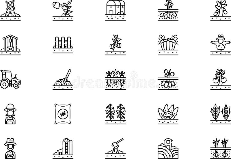 Farming Icons Collection is a Vector Illustration with Editable Stroke ...