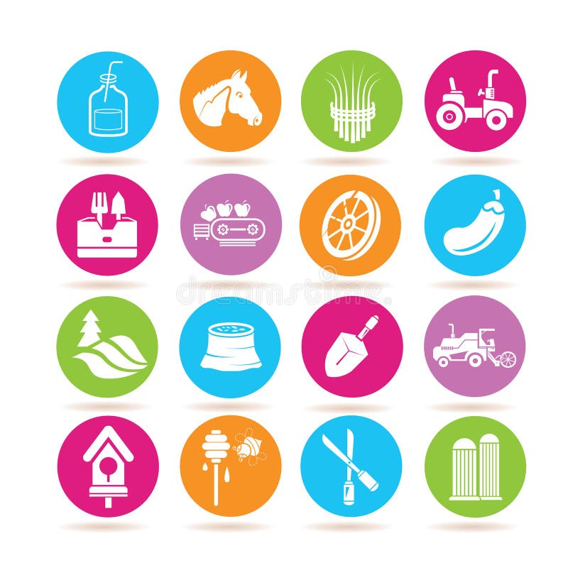 Farming and Agriculture Icons, Infographic Stock Illustration ...
