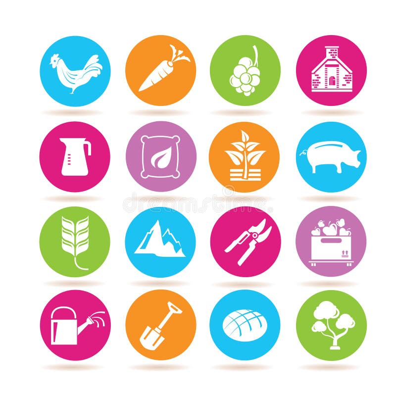 Farming and Agriculture Icons, Infographic Stock Illustration ...