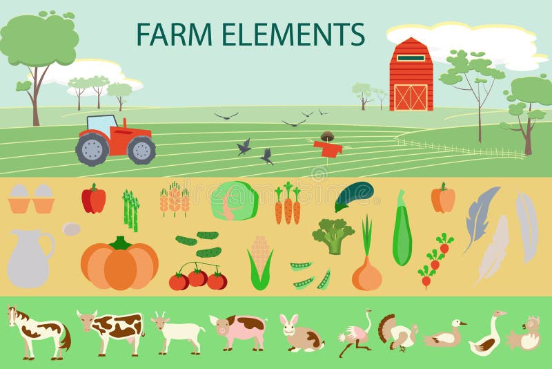 Farming Infographic Elements Stock Vector - Illustration of market ...