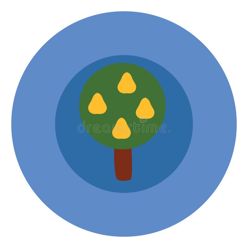 Farming pear tree, icon stock vector. Illustration of tree - 258928612