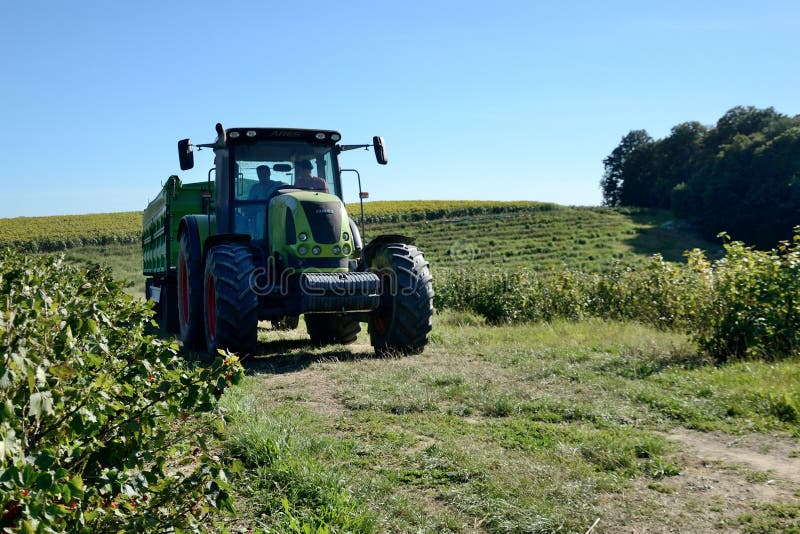 Farming in Poland, Tractor with Trailer Editorial Image - Image of ...