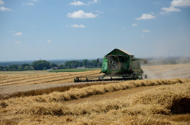 Farming in Poland, Harvester at Work Editorial Photo - Image of farm ...