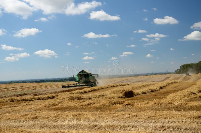 Farming in Poland, Harvester at Work Editorial Stock Photo - Image of ...