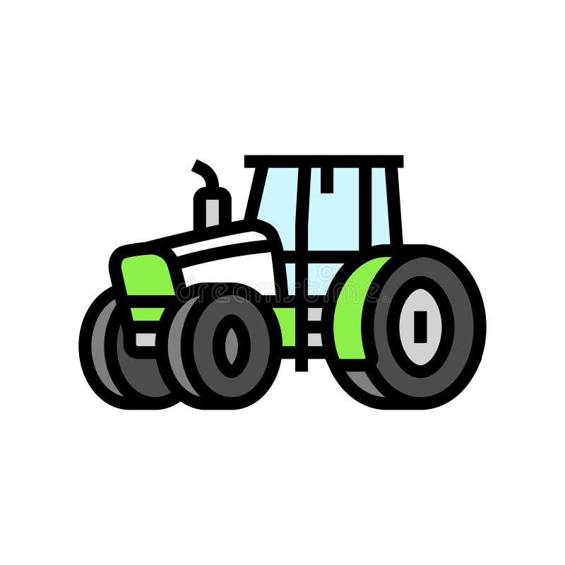 Farming Tractor Color Icon Vector Illustration Stock Illustration ...