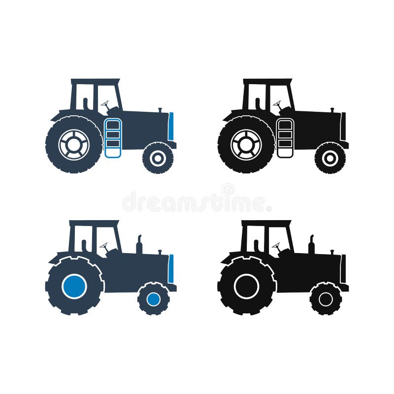 Farming Tractor Icon Set. stock vector. Illustration of vector - 230604531