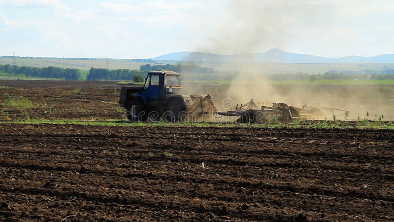 Farming. the Tractor Plows the Land. Stock Footage - Video of farmer ...