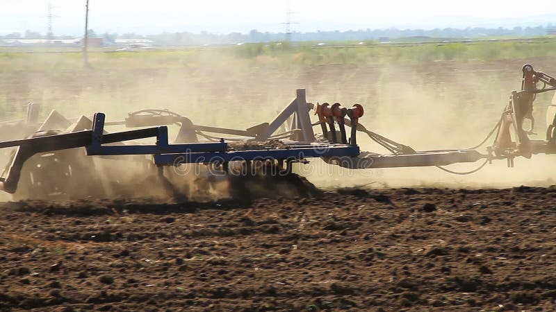Farming. the Tractor Plows the Land. Stock Video - Video of harrows ...