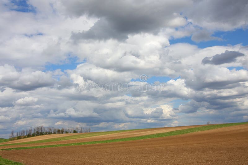 Farmland Field with Cloudy Sky Stock Photo - Image of cloudy, nature ...