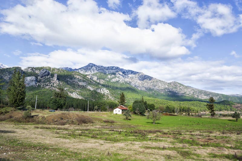 Farmland with the Mountains in the Background Stock Photo - Image of ...